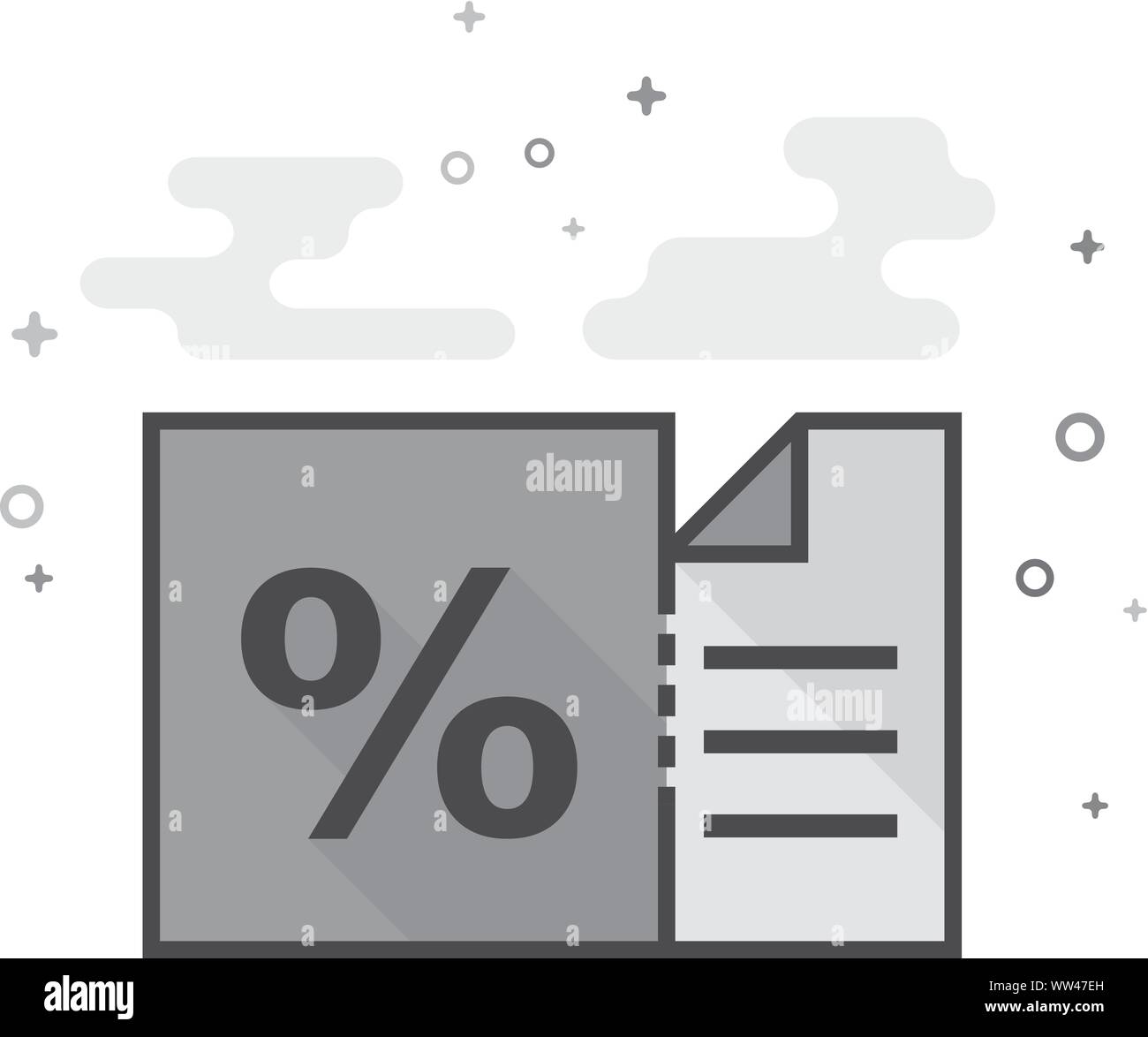 Discount ticket icon in flat outlined grayscale style. Vector ...