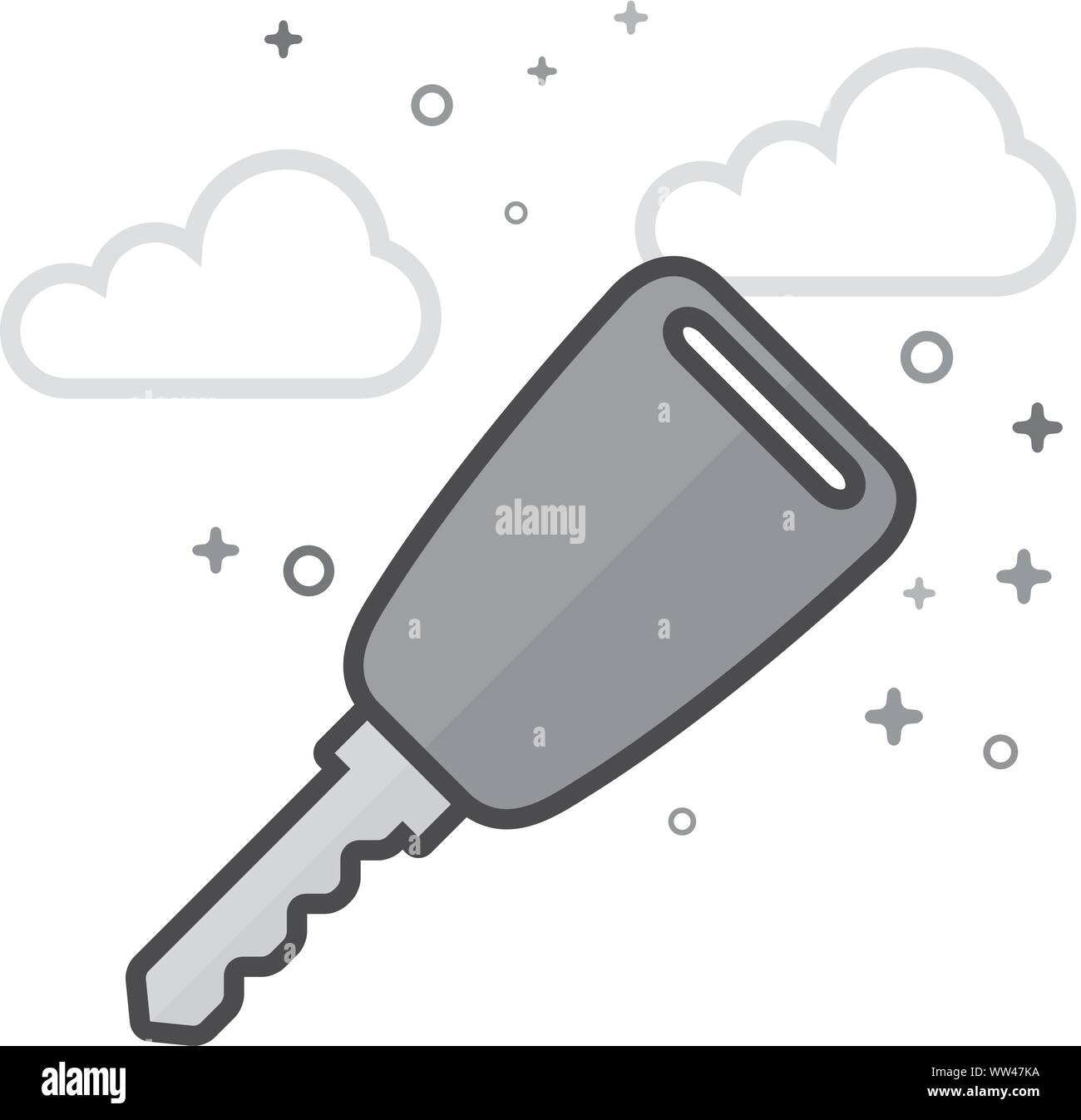 Key icon in flat outlined grayscale style. Vector illustration Stock ...
