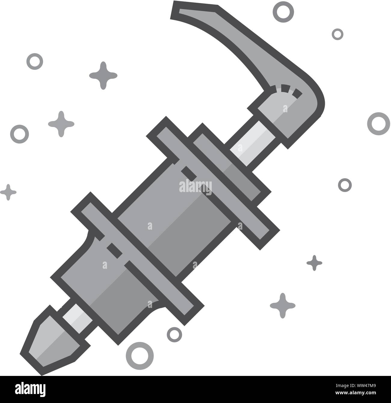 Bicycle hub icon in flat outlined grayscale style. Vector illustration ...