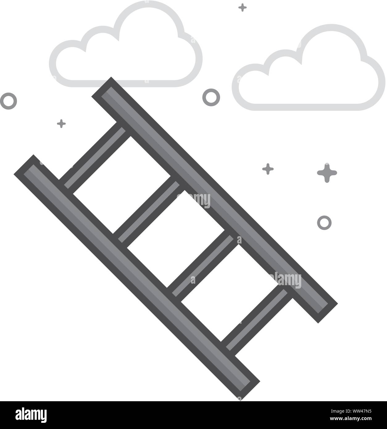 Ladder icon in flat outlined grayscale style. Vector illustration Stock ...