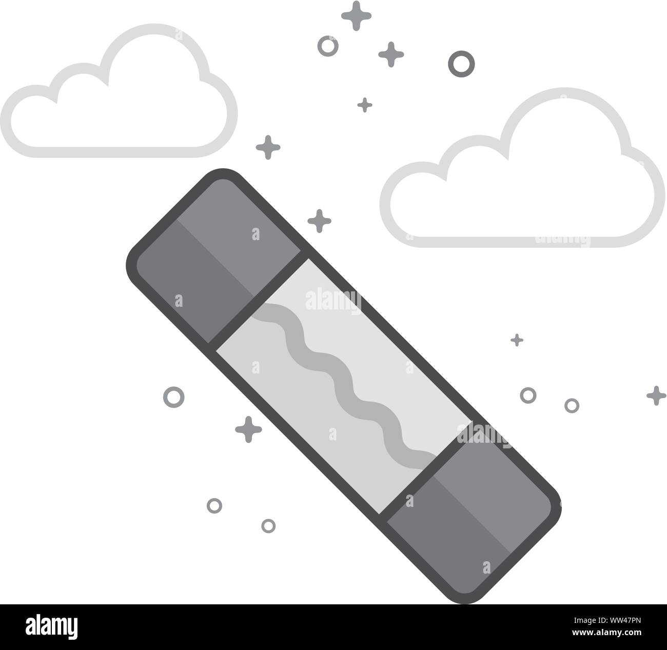 Electric fuse icon in flat outlined grayscale style. Vector ...