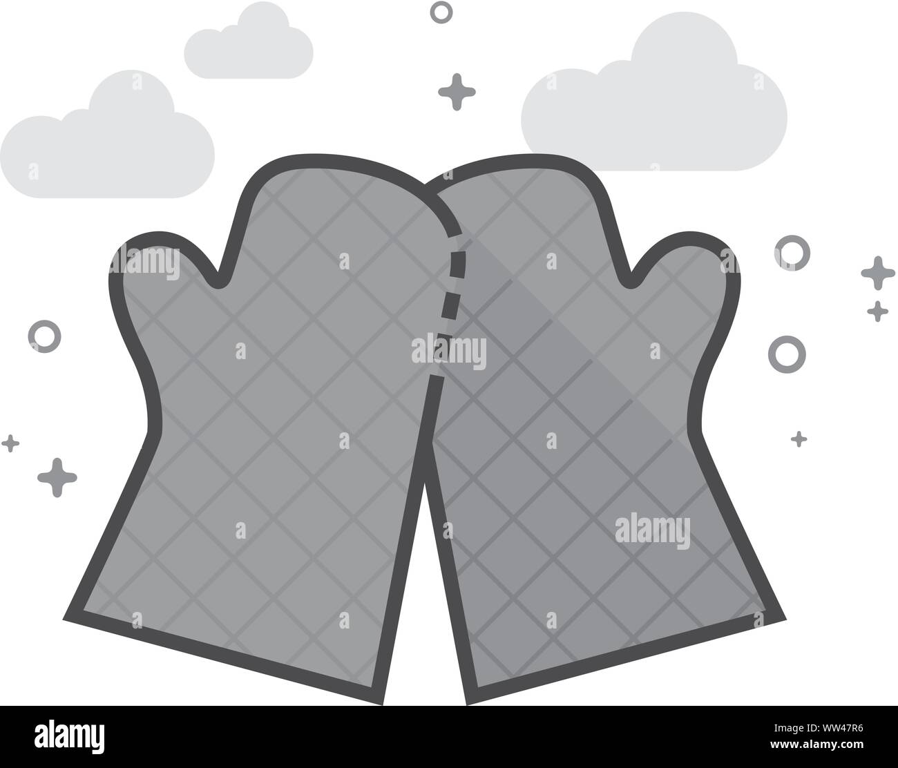 Cooking glove icon in flat outlined grayscale style. Vector ...