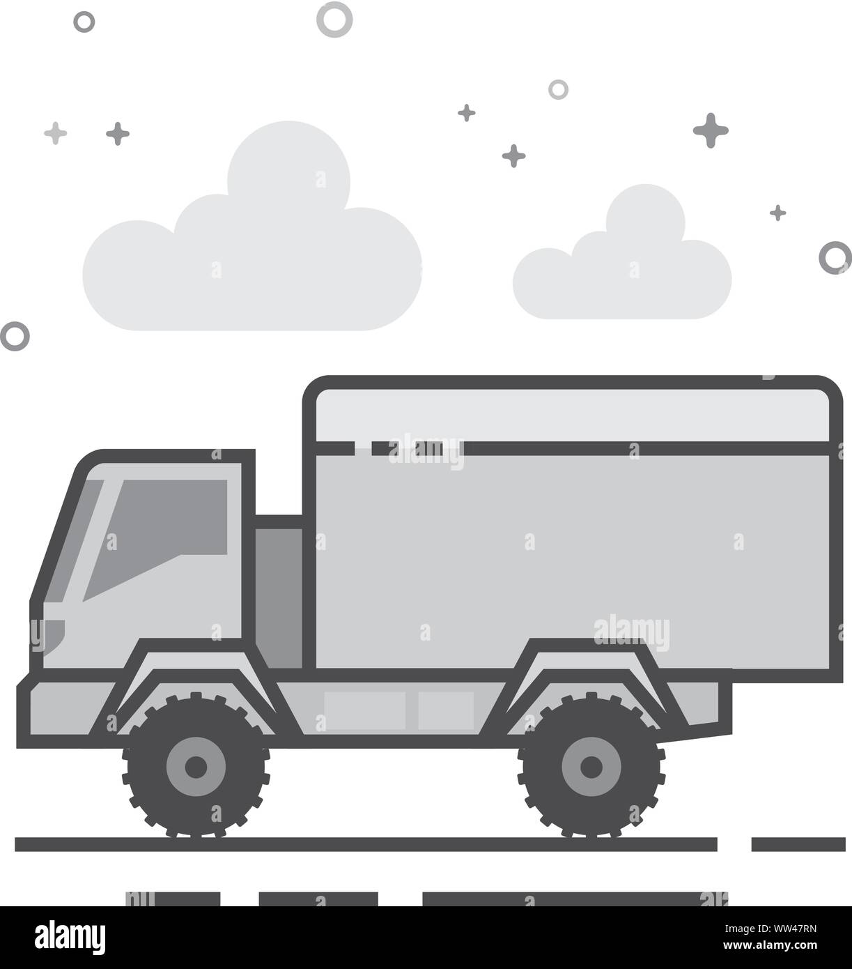 Military ambulance icon in flat outlined grayscale style. Vector ...