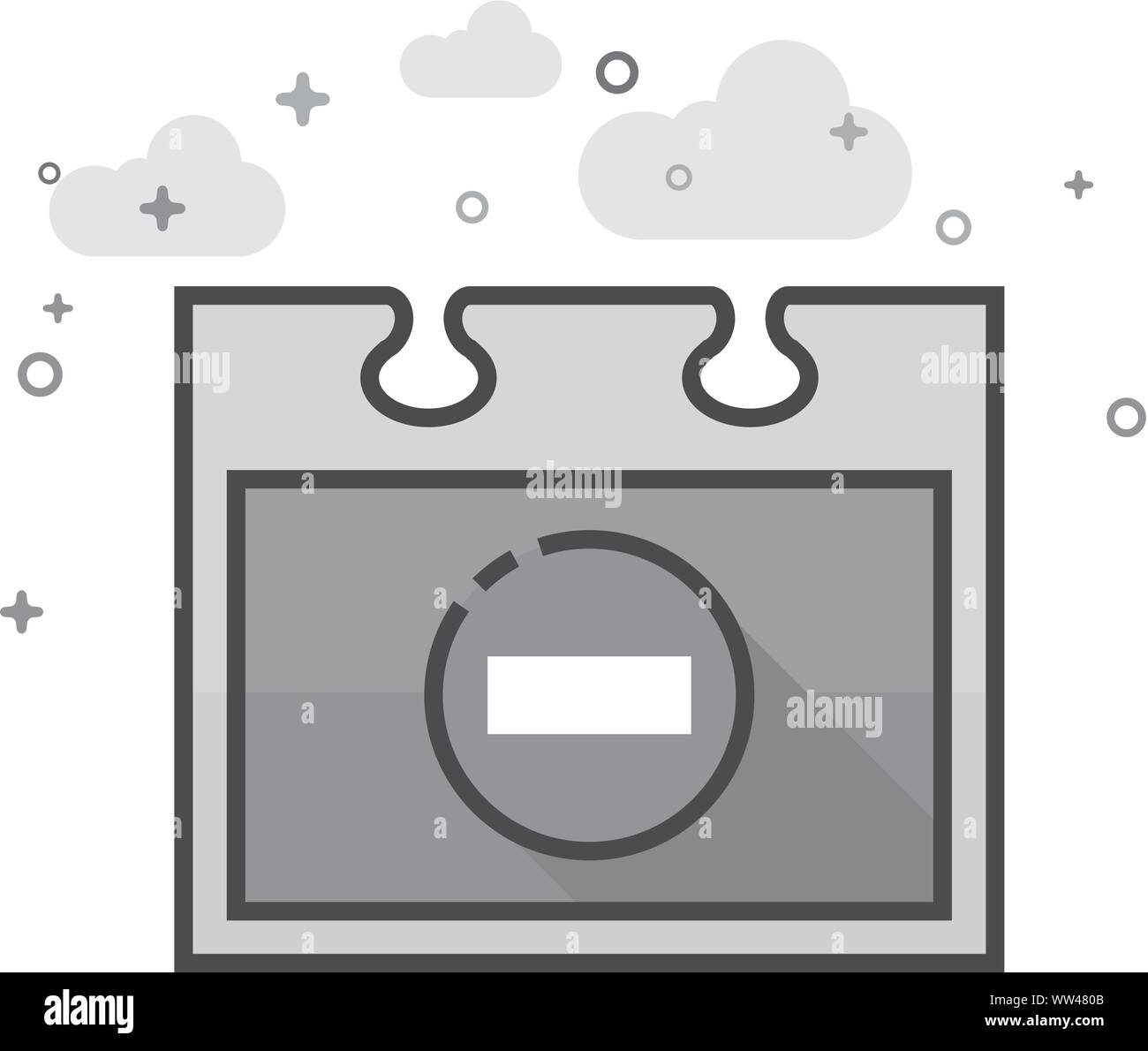 Unavailable label icon in flat outlined grayscale style. Vector ...