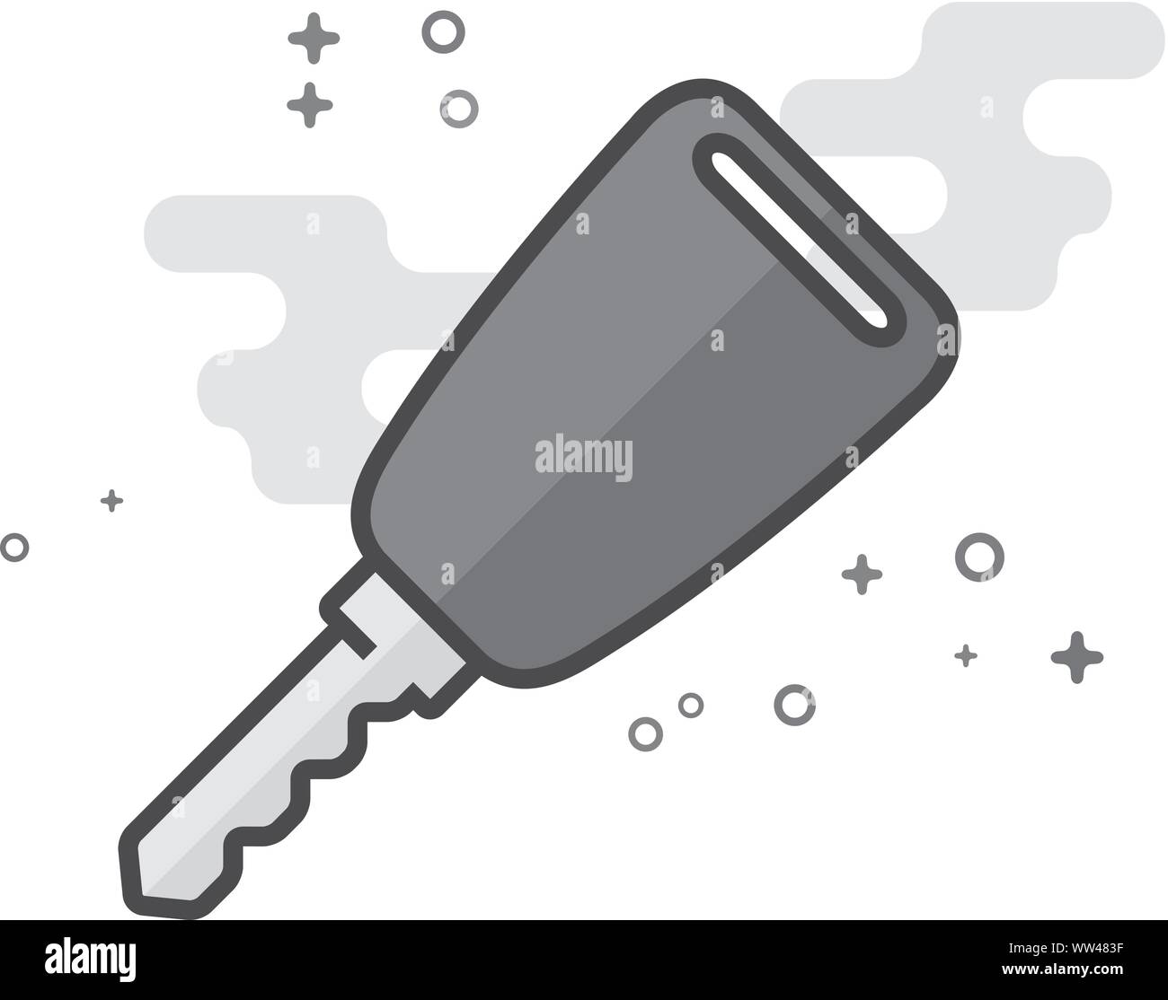 Key icon in flat outlined grayscale style. Vector illustration Stock ...
