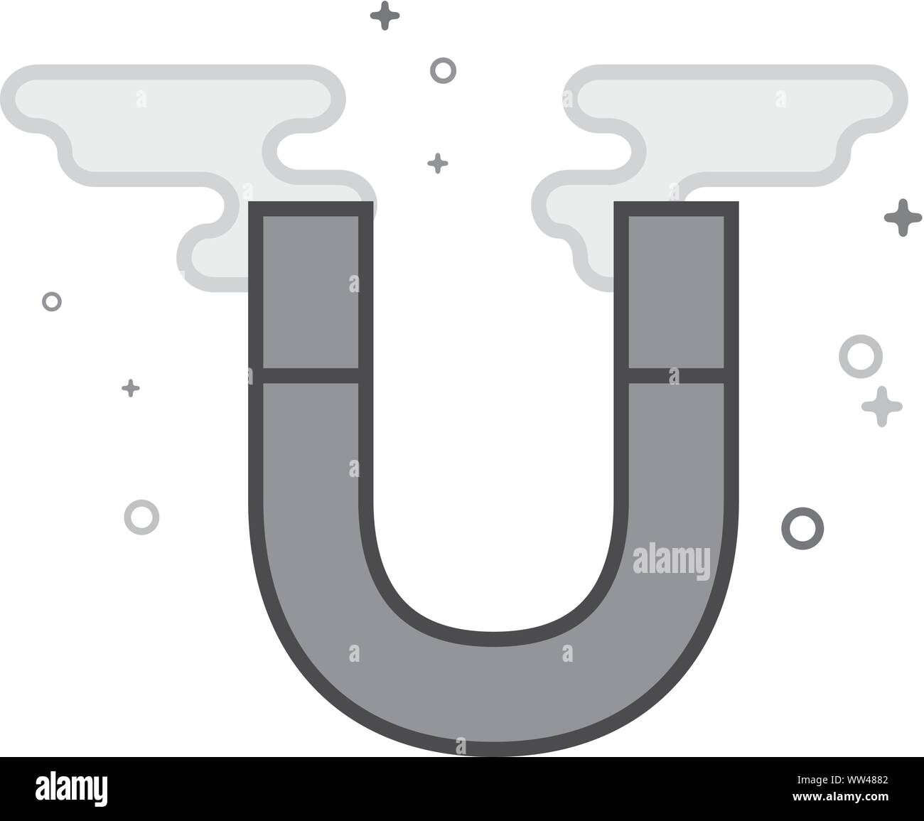 Magnet icon in flat outlined grayscale style. Vector illustration Stock ...