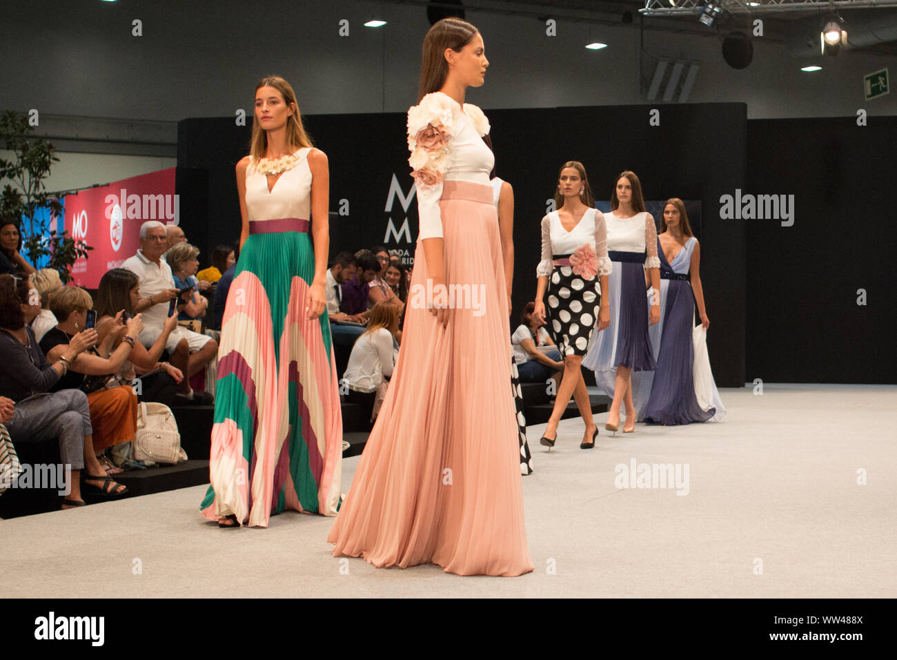 Madrid, Spain. 12th Sep, 2019. The models walking in the catwalk.The ...