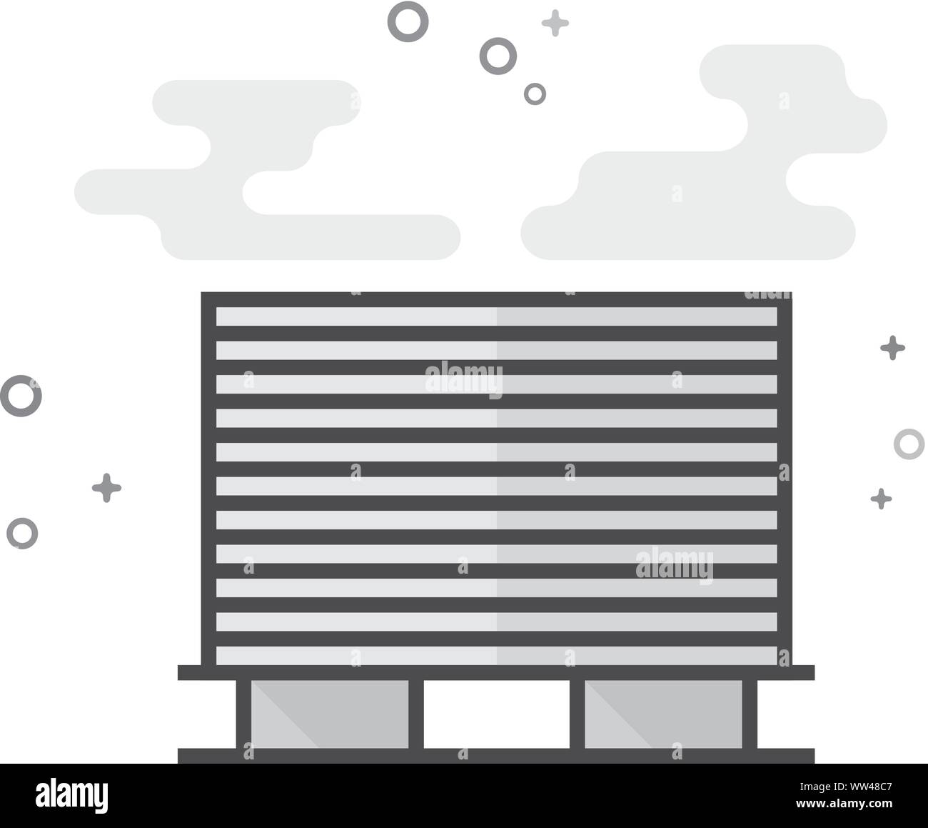 Printing stack icon in flat outlined grayscale style. Vector ...