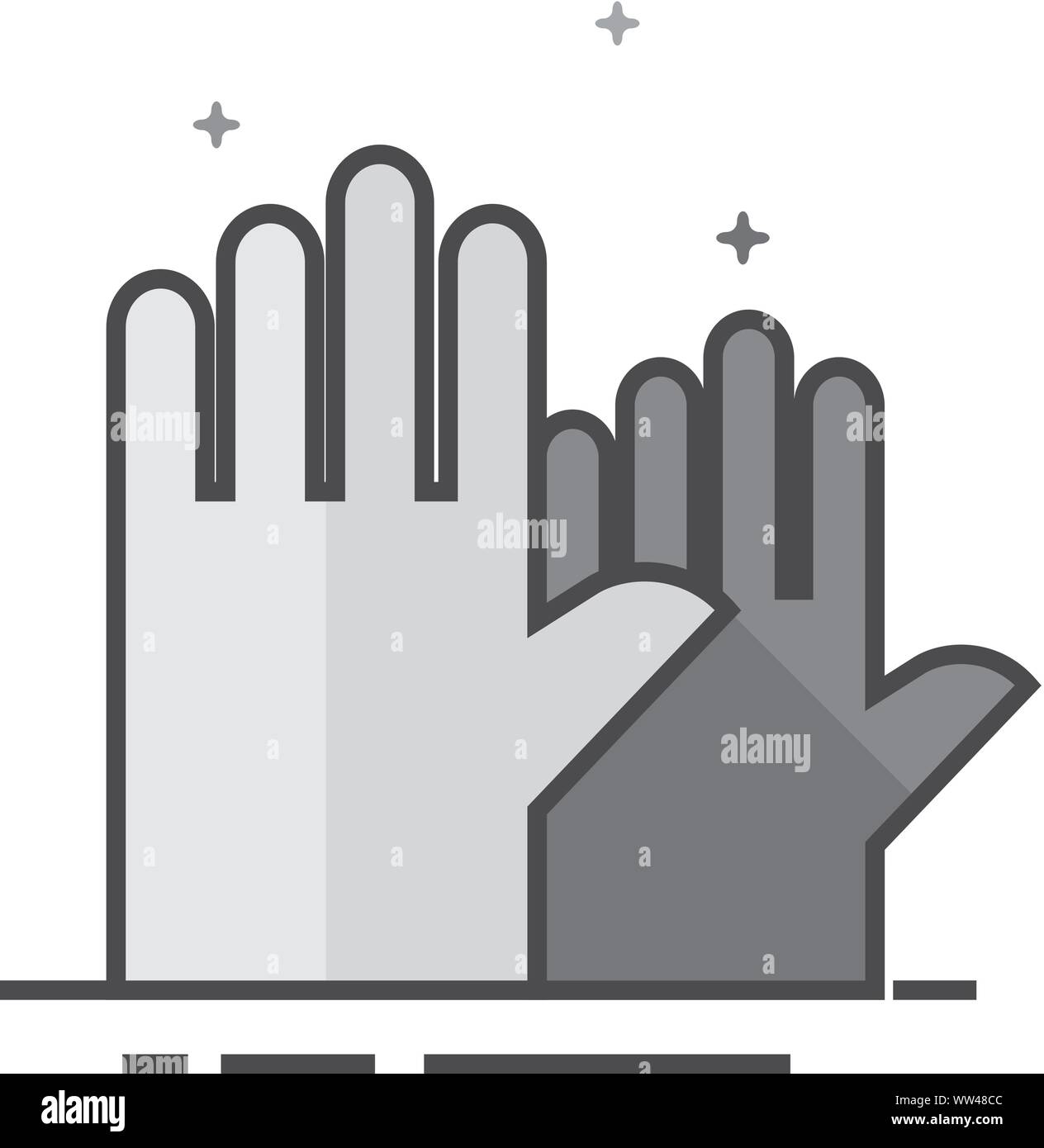 Hands icon in flat outlined grayscale style. Vector illustration Stock ...