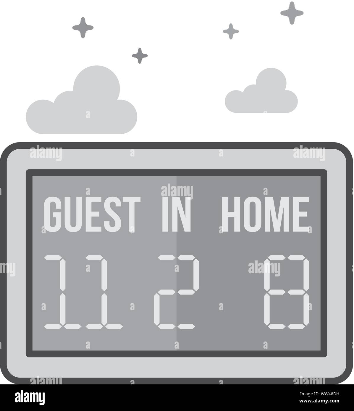 Score board icon in flat outlined grayscale style. Vector illustration ...