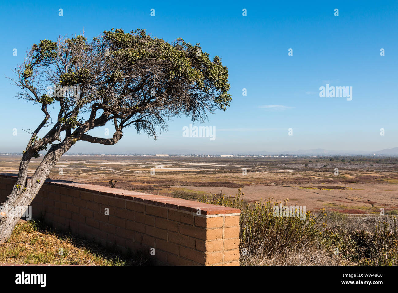 Viewing point for the Tijuana estuary in San Diego, California, the ...