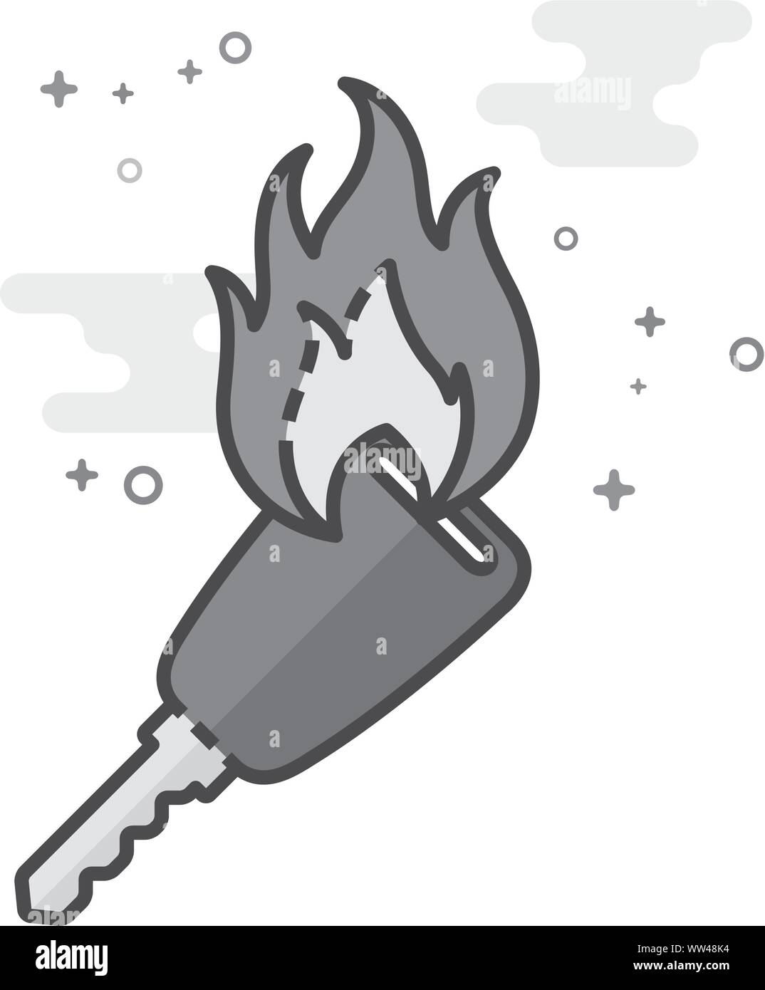 Key icon in flat outlined grayscale style. Vector illustration Stock ...