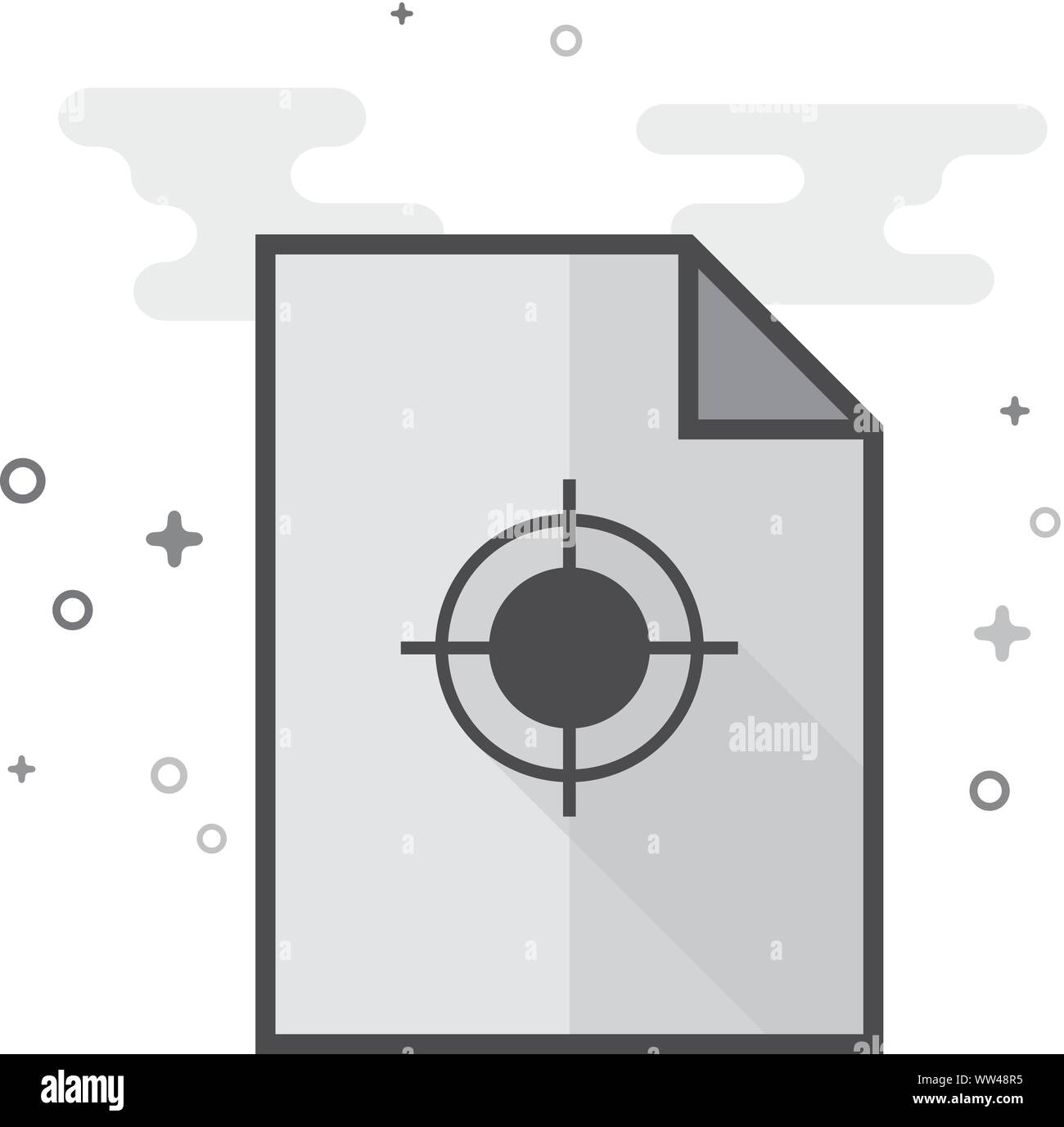 Printing quality control icon in flat outlined grayscale style. Vector ...