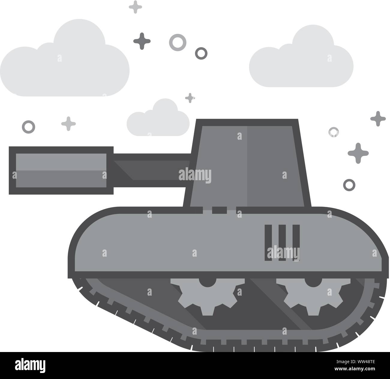 Tank icon in flat outlined grayscale style. Vector illustration Stock ...
