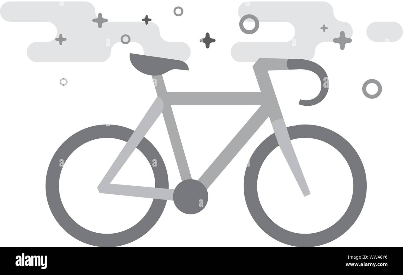 Road bicycle icon in flat outlined grayscale style. Vector illustration ...