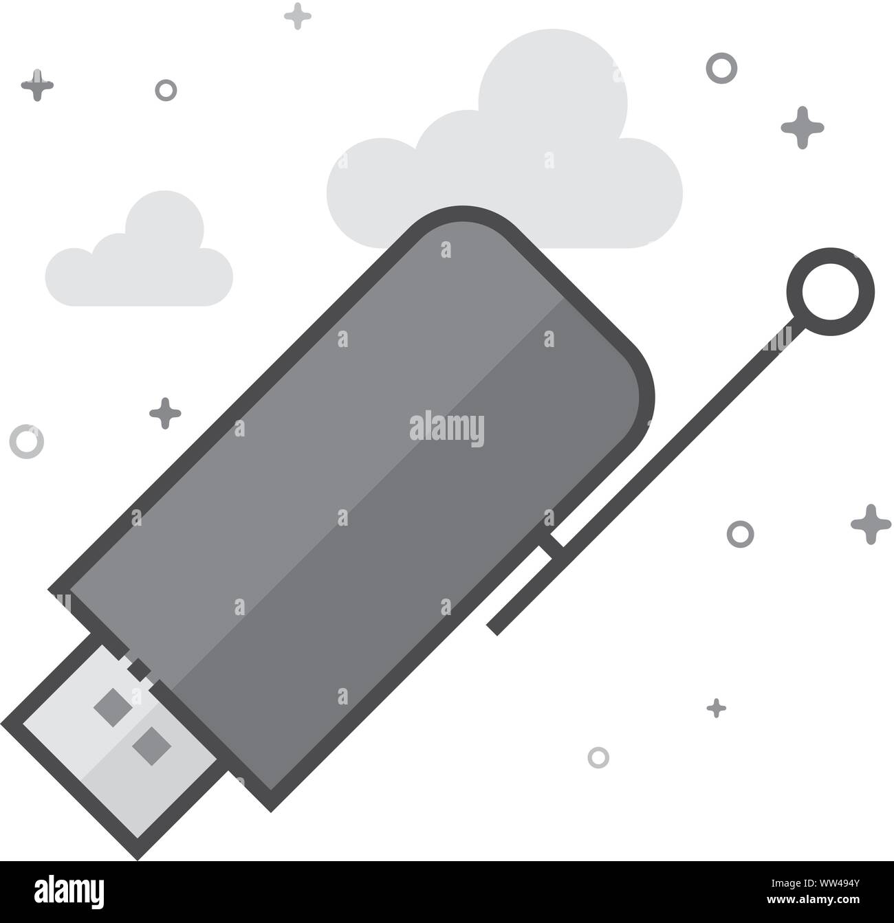 Wireless receiver icon in flat outlined grayscale style. Vector ...