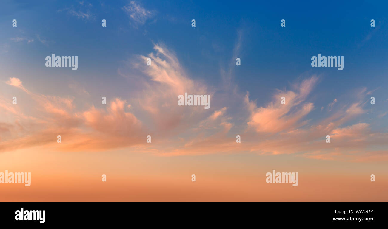 Real Gentle sunrise sundown sky and colorful light clouds, huge size ...