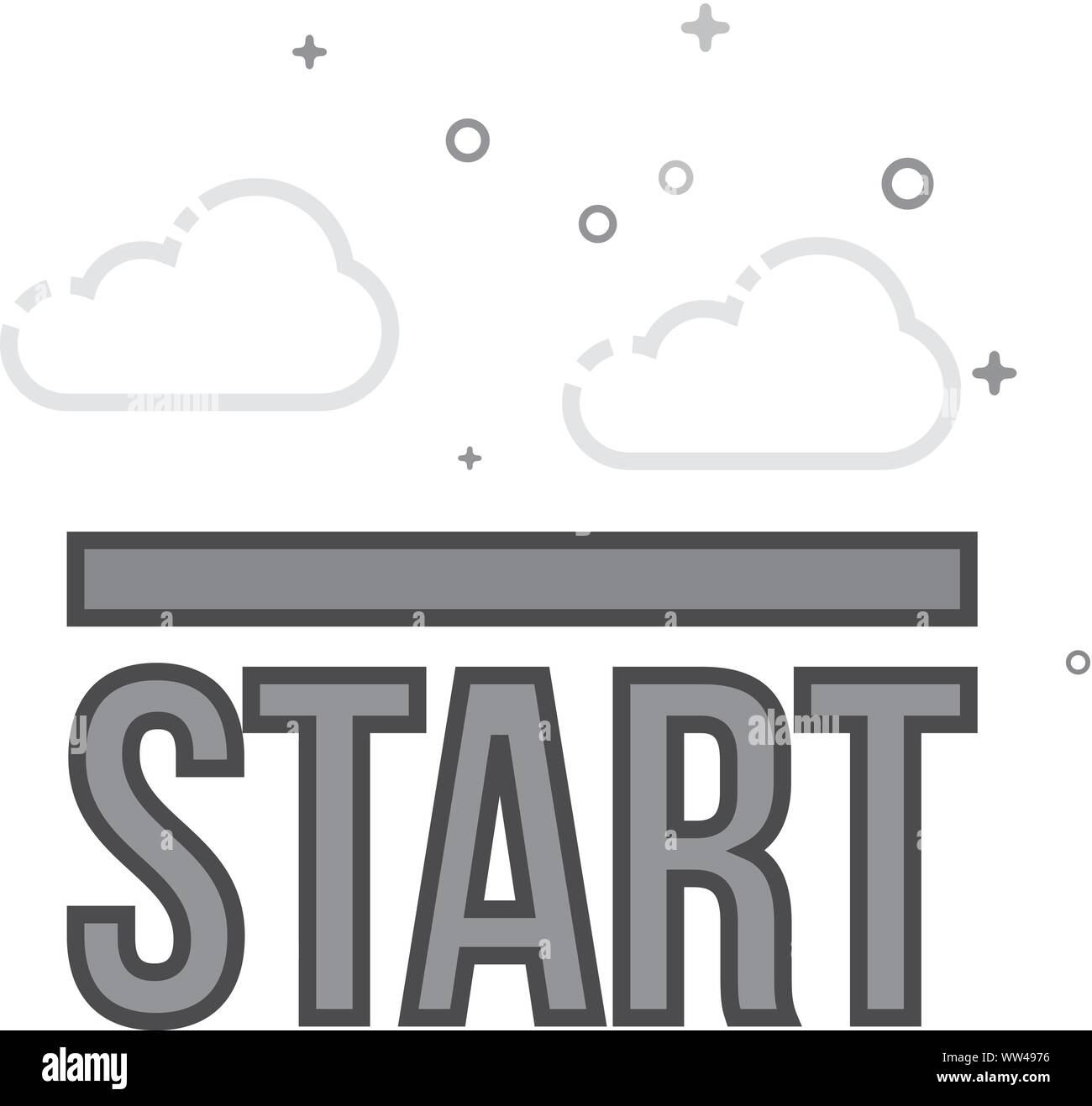 Starting line icon in flat outlined grayscale style. Vector ...