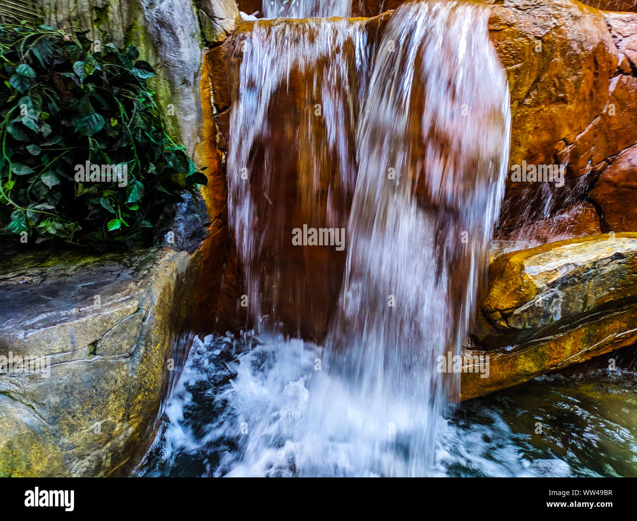 beautiful waterfall at the moderne center of Miraflores Lima Peru Stock ...