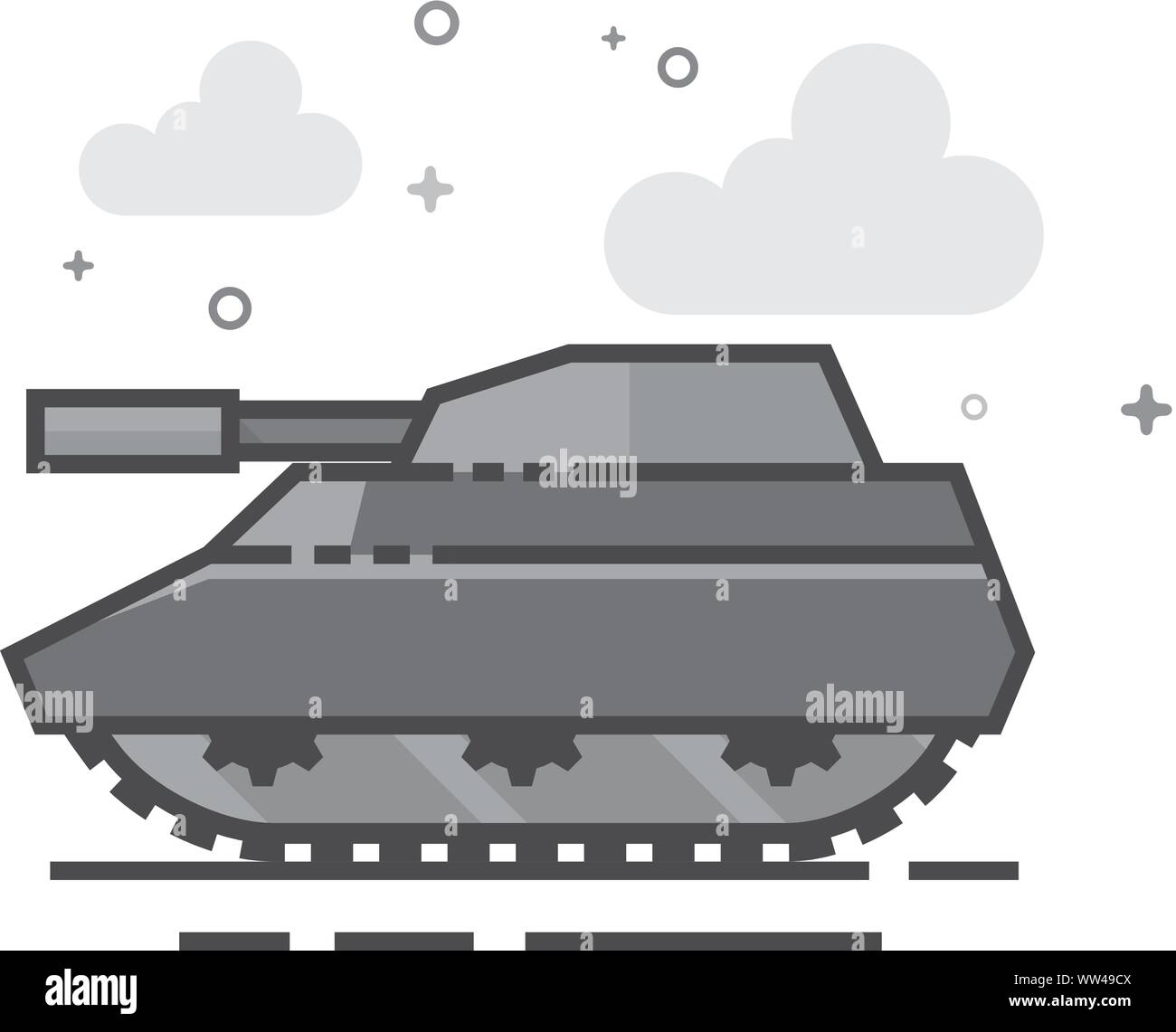 Tank icon in flat outlined grayscale style. Vector illustration Stock ...