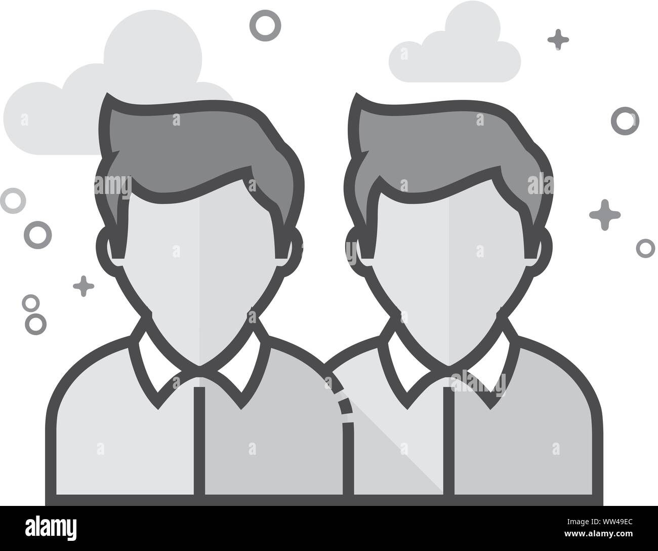 Businessman icon in flat outlined grayscale style. Vector illustration ...
