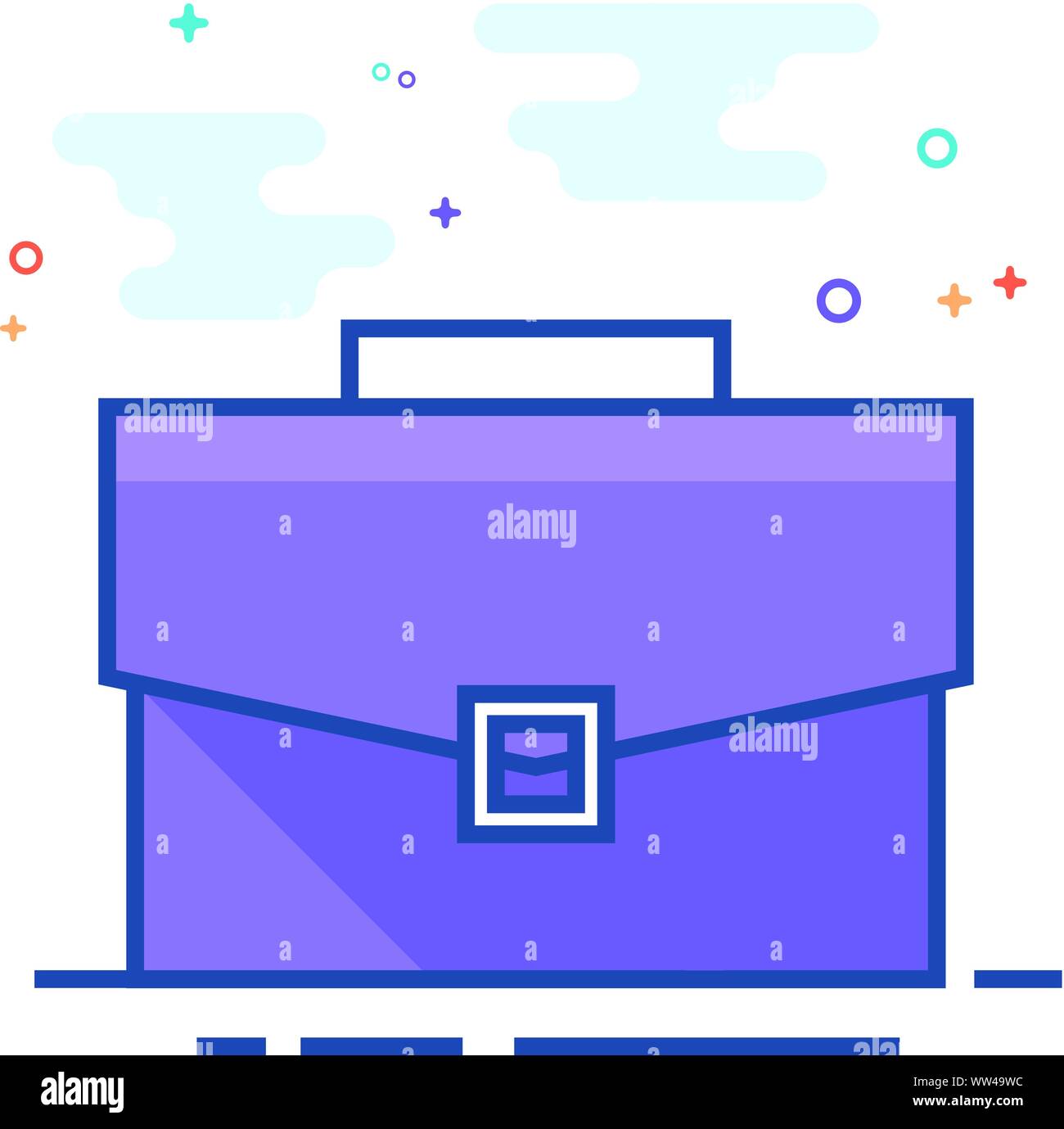 Briefcase icon in outlined flat color style. Vector illustration Stock ...