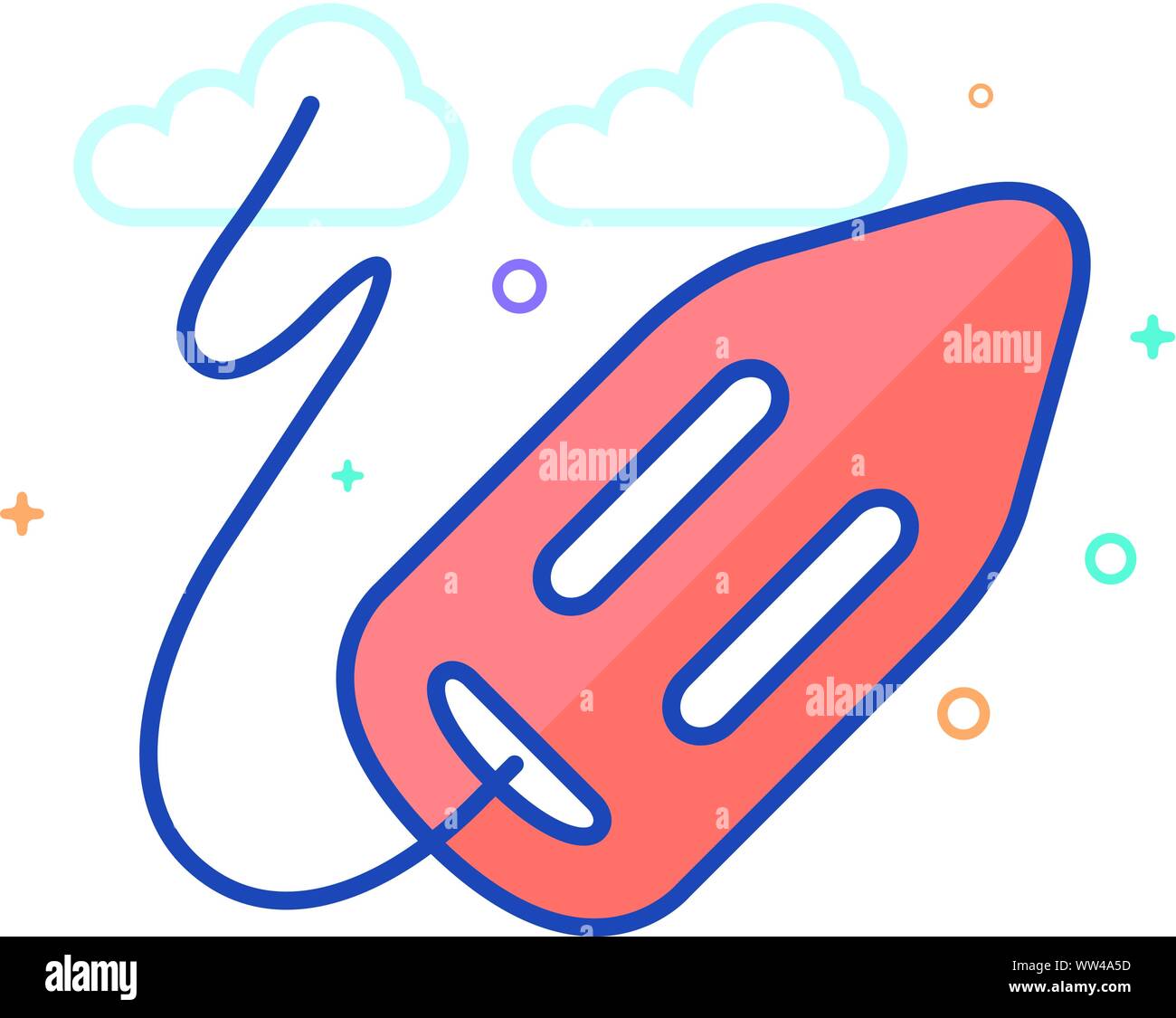 Rescue tube icon in outlined flat color style. Vector illustration ...