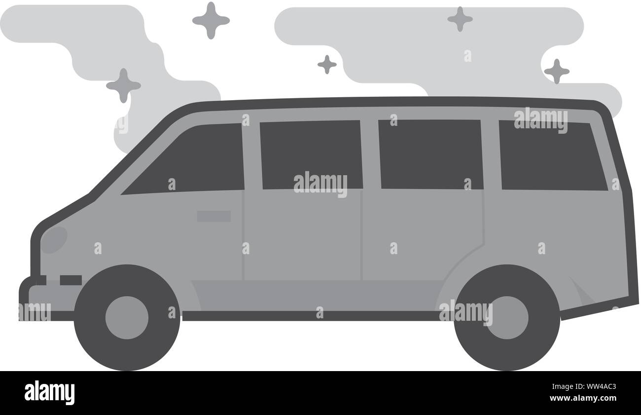 Car icon in flat outlined grayscale style. Vector illustration Stock ...