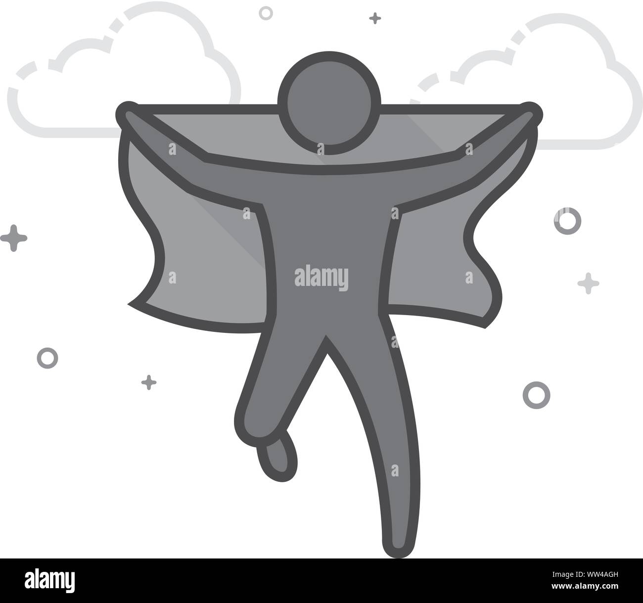 Wining sprinter icon in flat outlined grayscale style. Vector ...