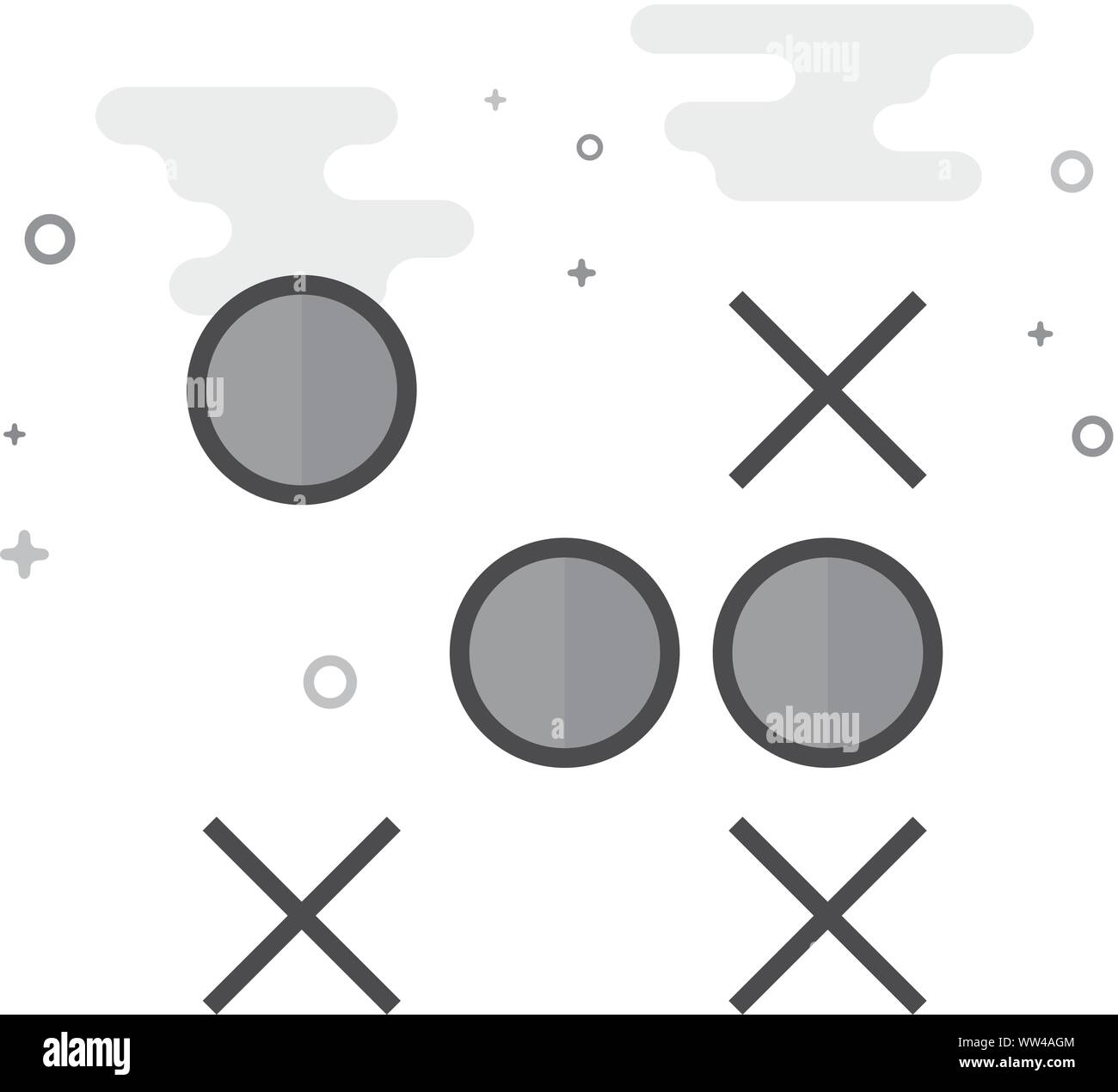 Strategy game icon in flat outlined grayscale style. Vector ...