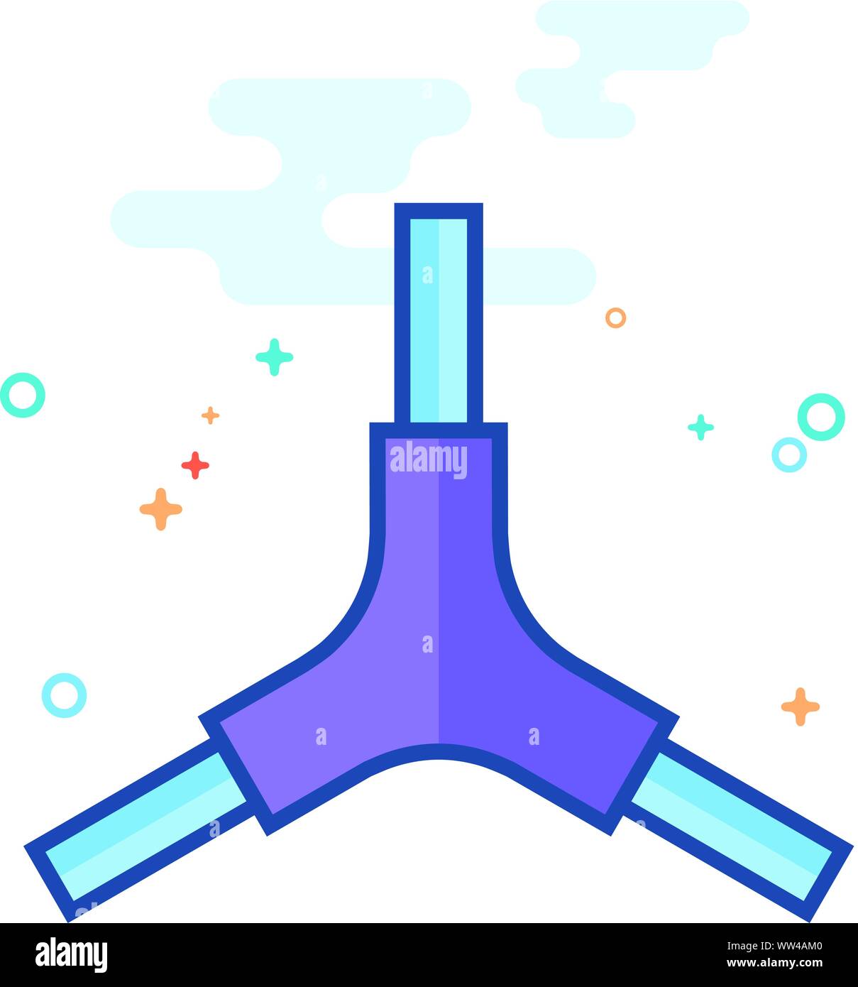 Allen key icon in outlined flat color style. Vector illustration Stock ...