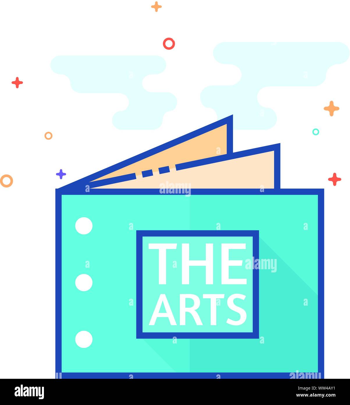 Catalog icon in outlined flat color style. Vector illustration Stock ...