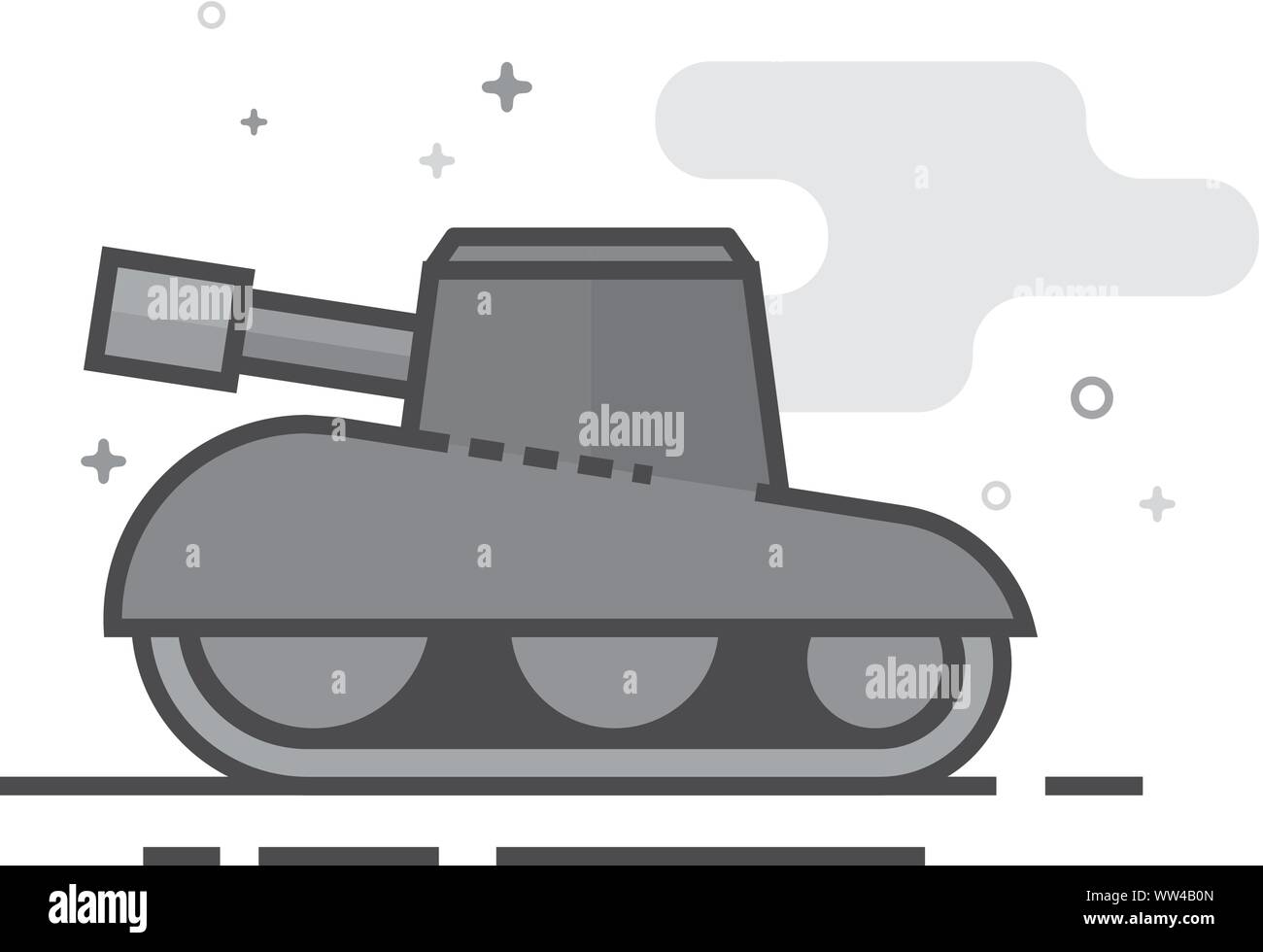 Tank icon in flat outlined grayscale style. Vector illustration Stock ...