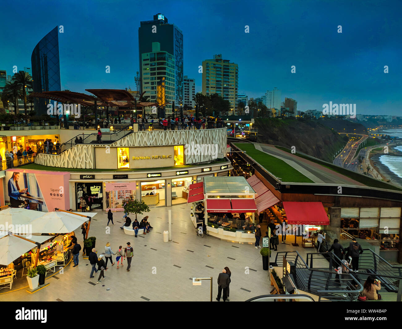 Marriott Hotel Lima and Larcomar mall Miraflores Peru Stock Photo - Alamy