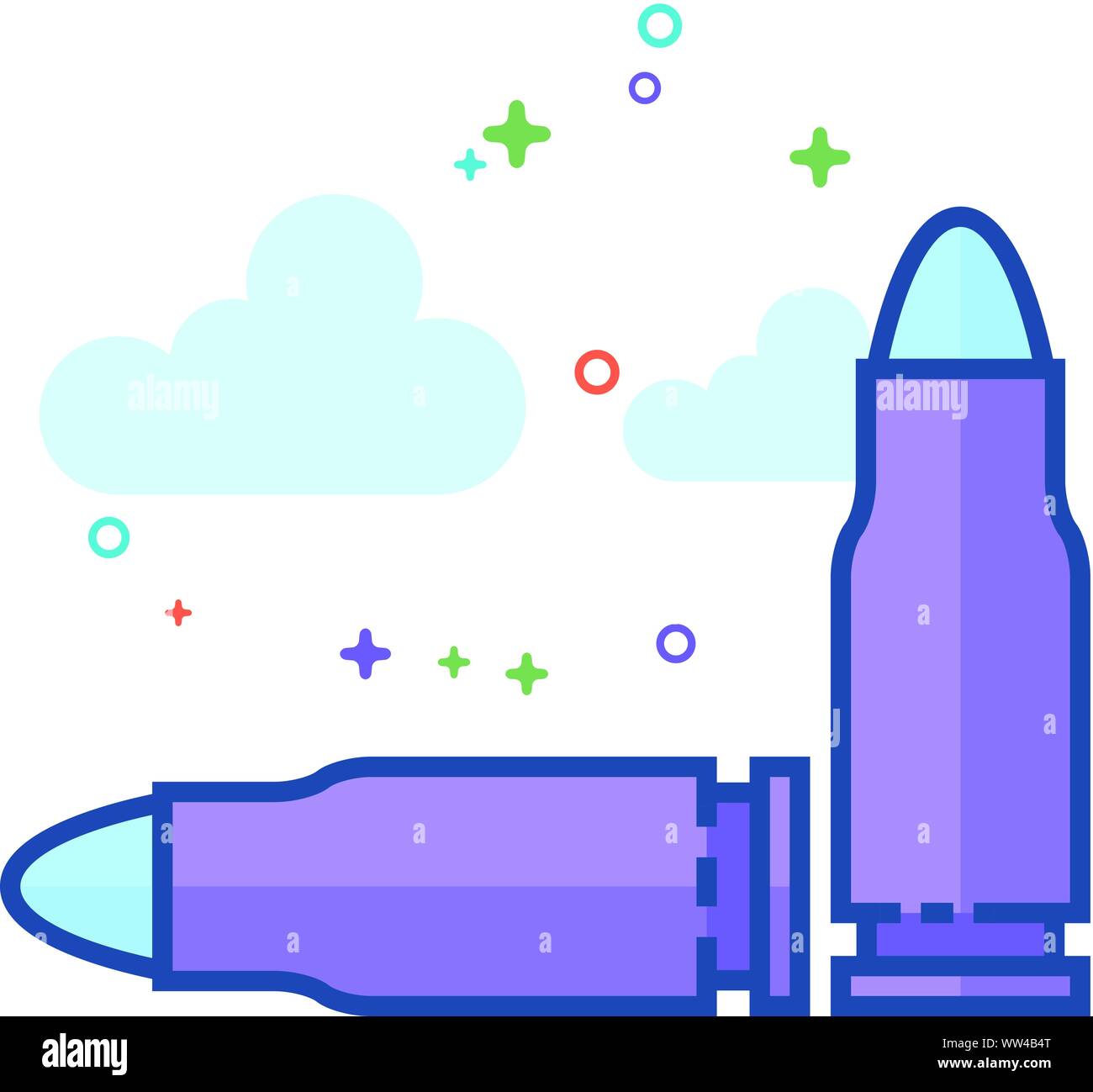 Bullets icon in outlined flat color style. Vector illustration Stock ...