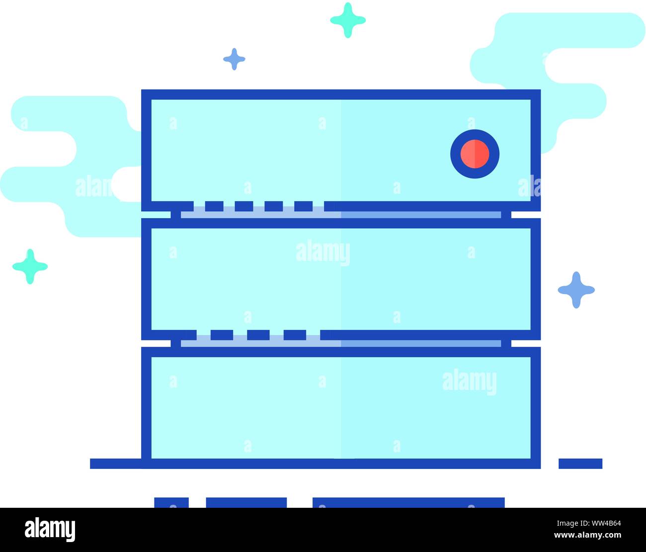 Database icon in outlined flat color style. Vector illustration Stock ...