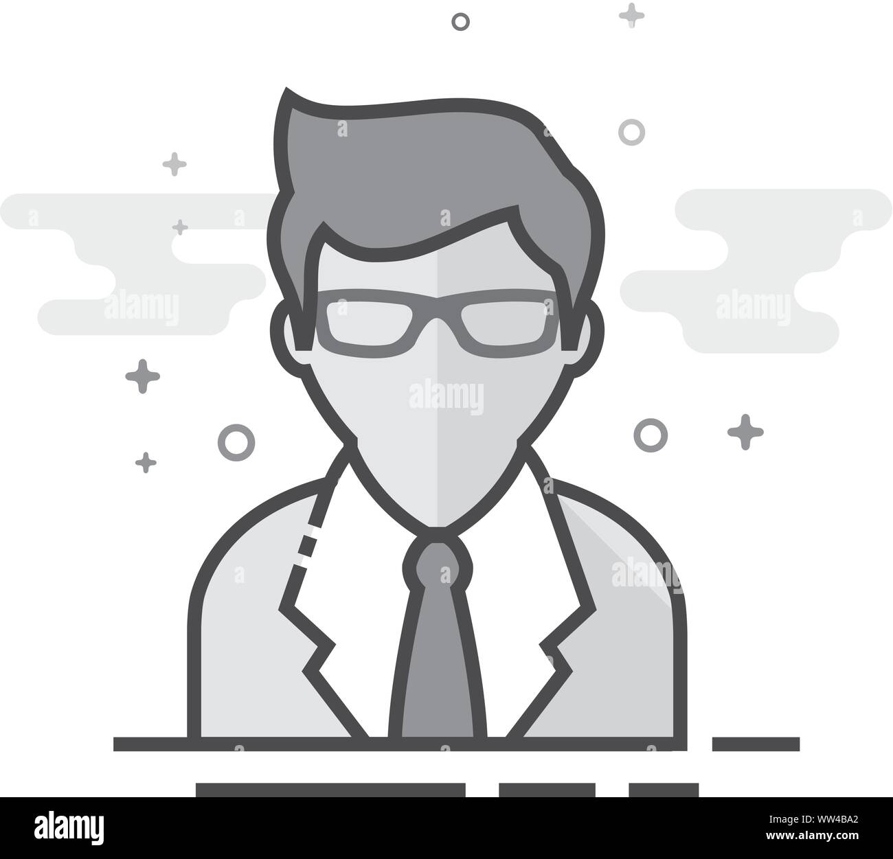 Shirt icon in flat outlined grayscale style. Vector illustration Stock ...