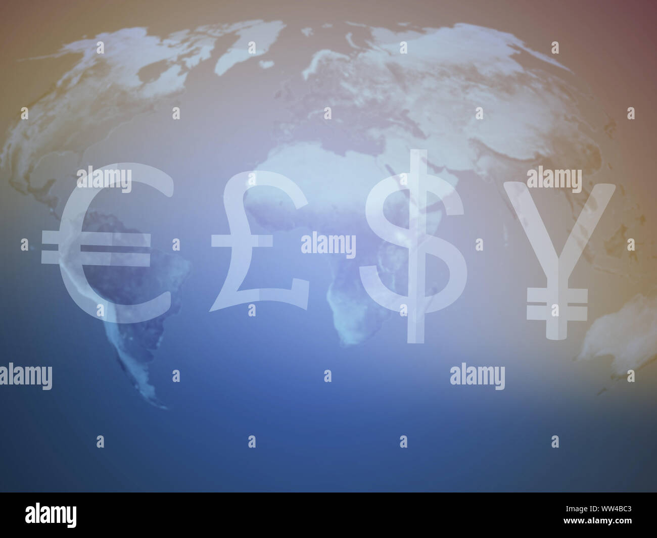 Currency concept, currency symbol on vintage world map, Elements of ...