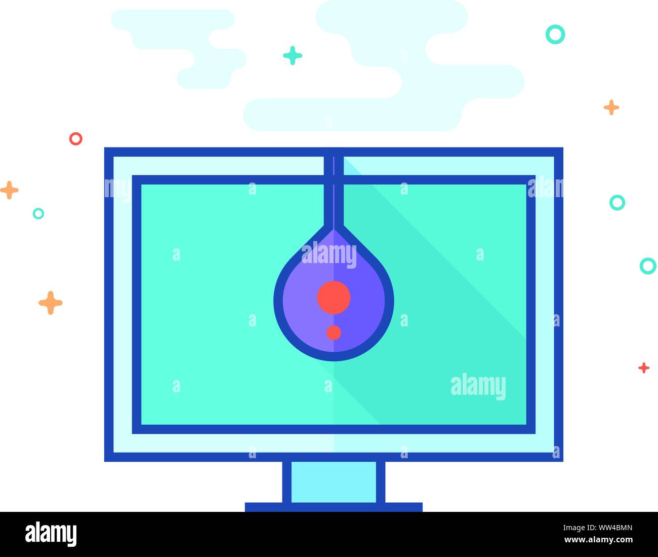 Color calibration icon in outlined flat color style. Vector ...