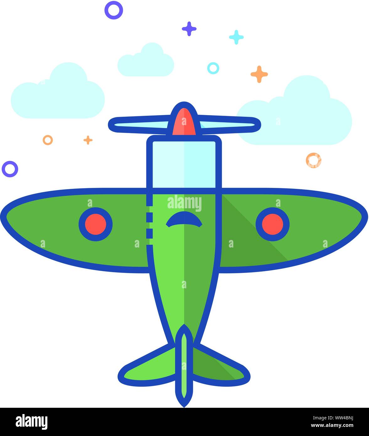 World War icon in outlined flat color style. Vector illustration Stock ...