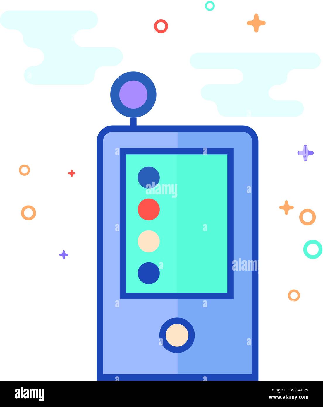 Color calibration icon in outlined flat color style. Vector ...