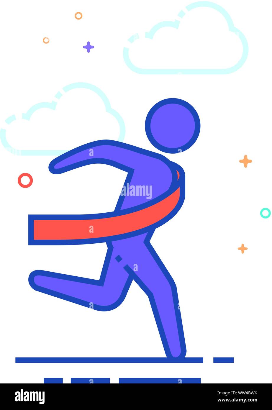 Finish line icon in outlined flat color style. Vector illustration ...