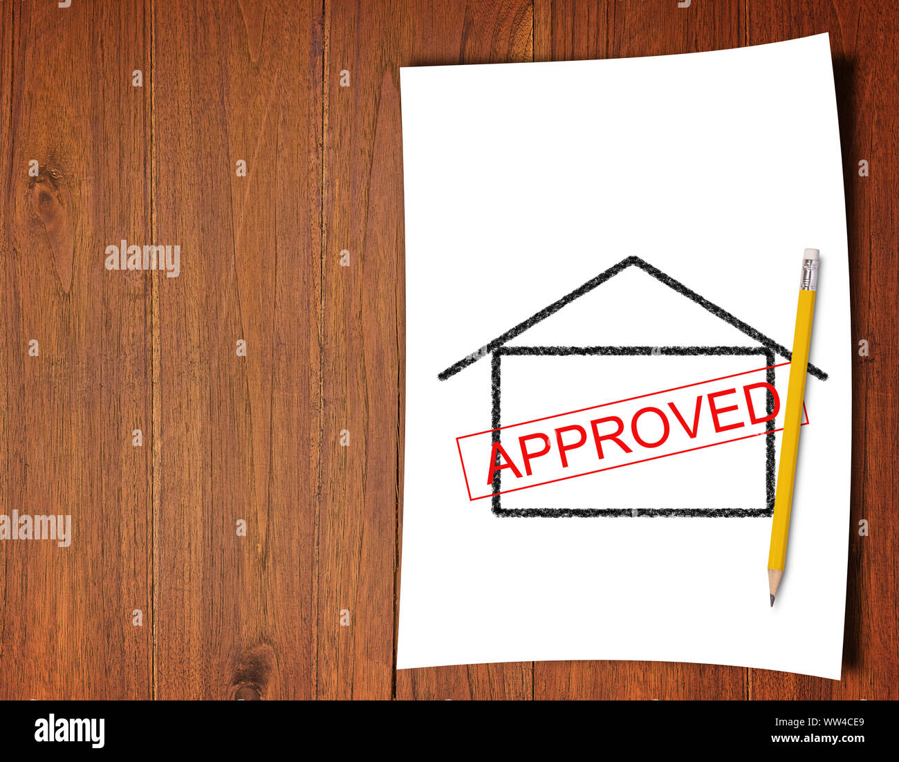 Debt concept, financial crisis, money problem, home loan on white paper ...