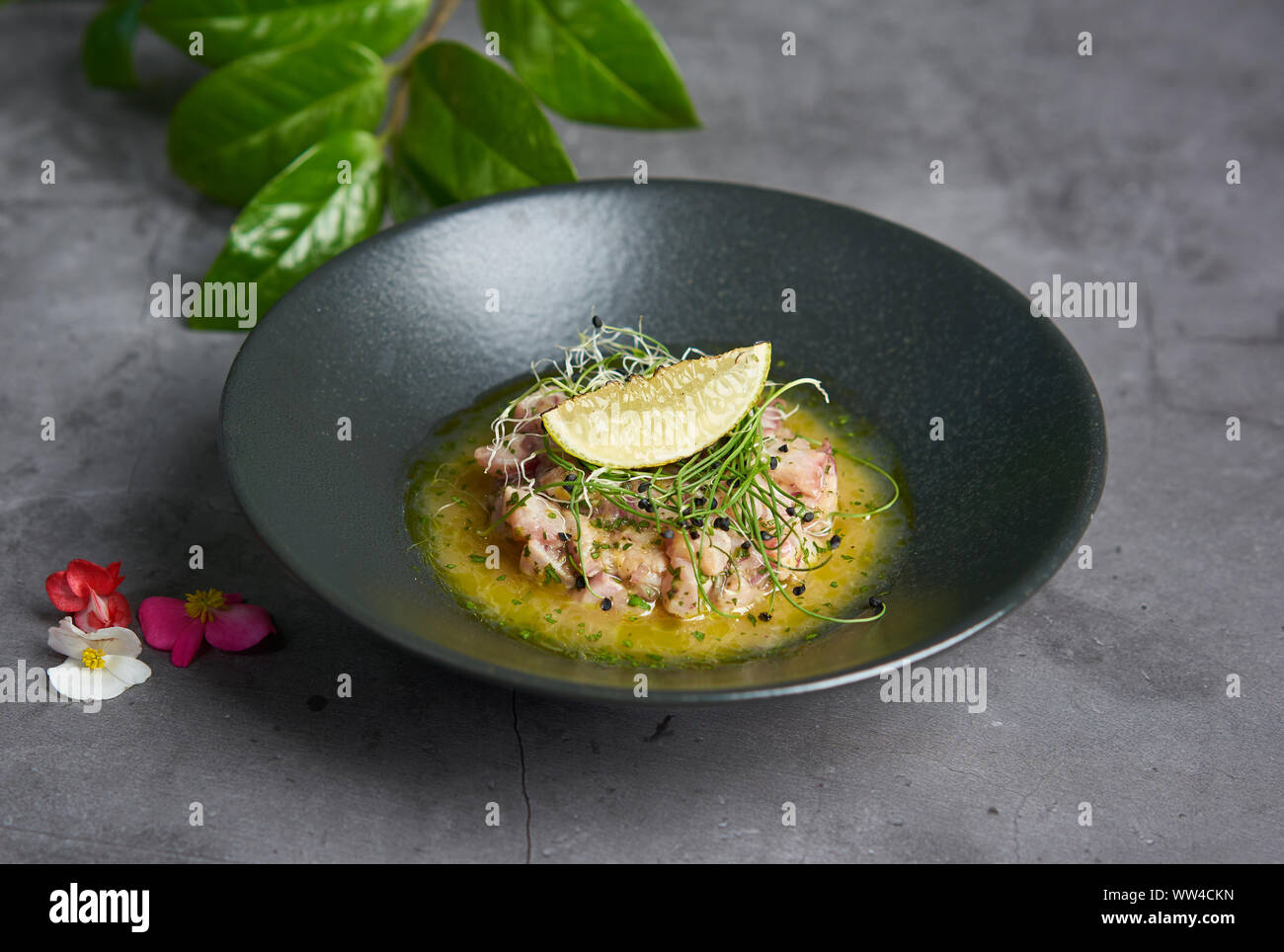 delicious easy Asian soup in the plate Stock Photo - Alamy