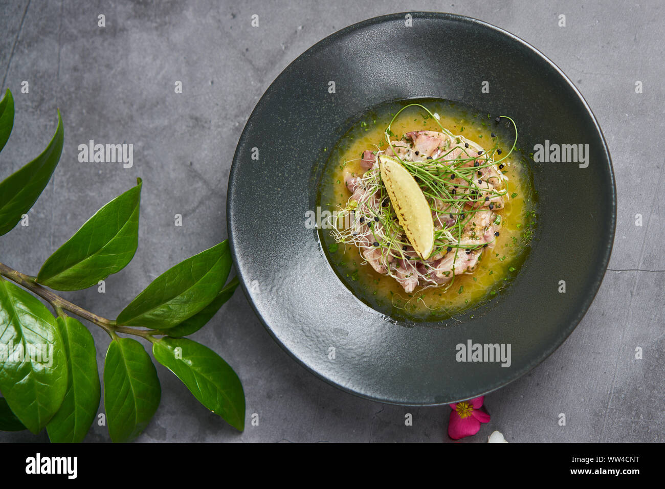 delicious easy Asian soup in the plate Stock Photo - Alamy