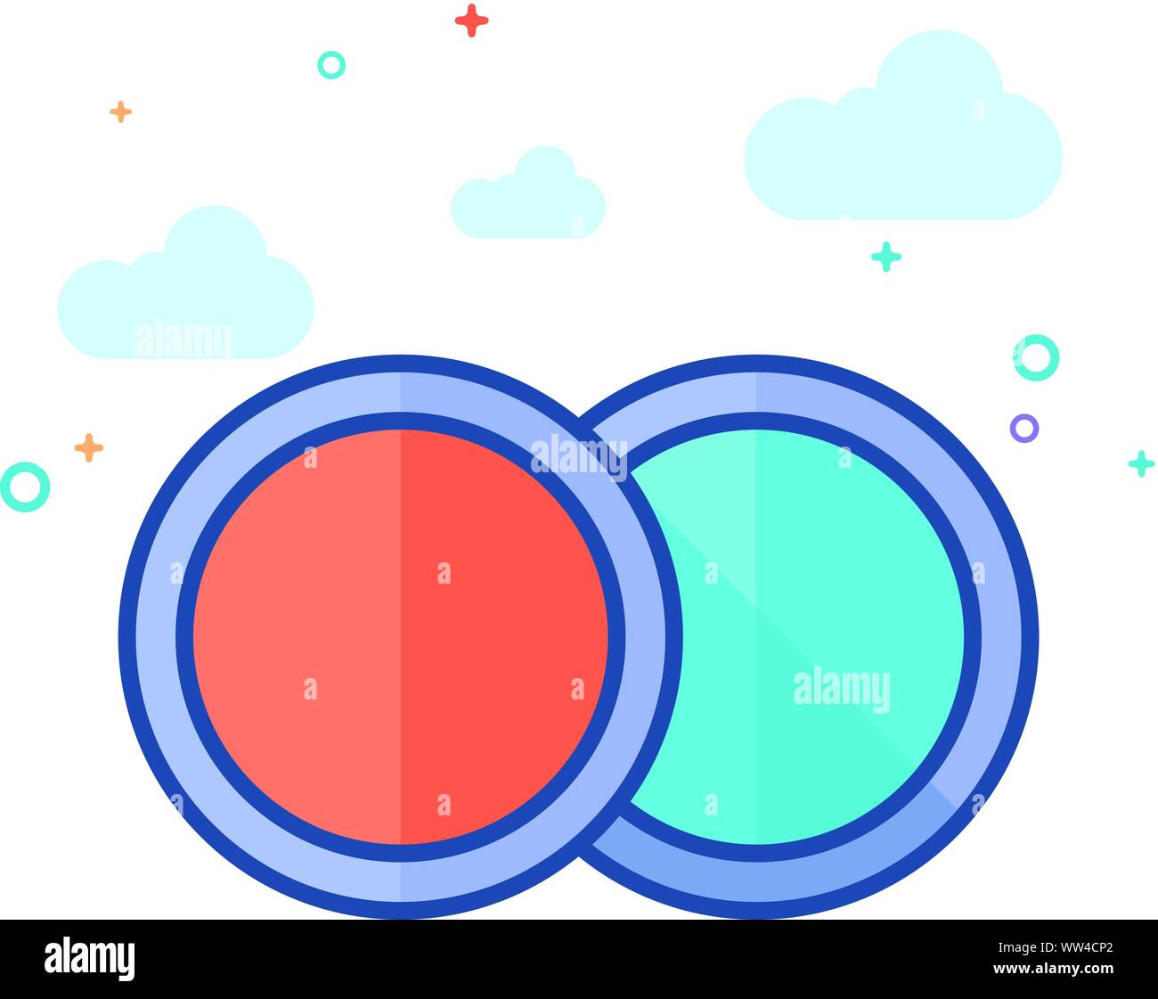 Camera filter icon in outlined flat color style. Vector illustration ...