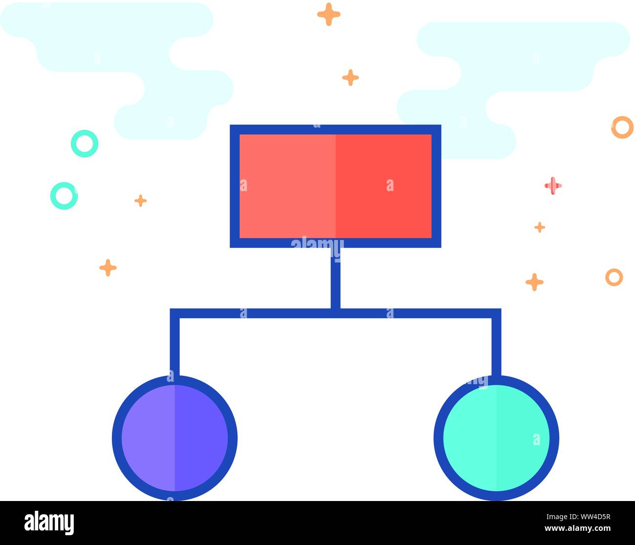 Hierarchy icon in outlined flat color style. Vector illustration Stock ...