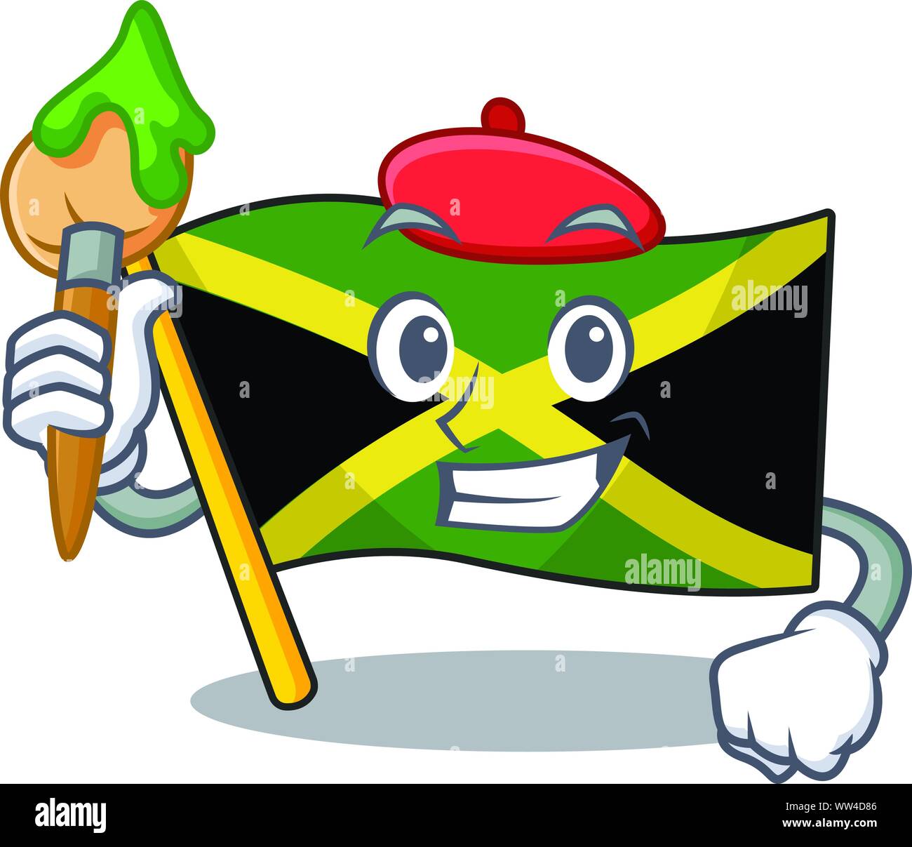 Artist flag jamaica isolated with the cartoon Stock Vector Image & Art ...