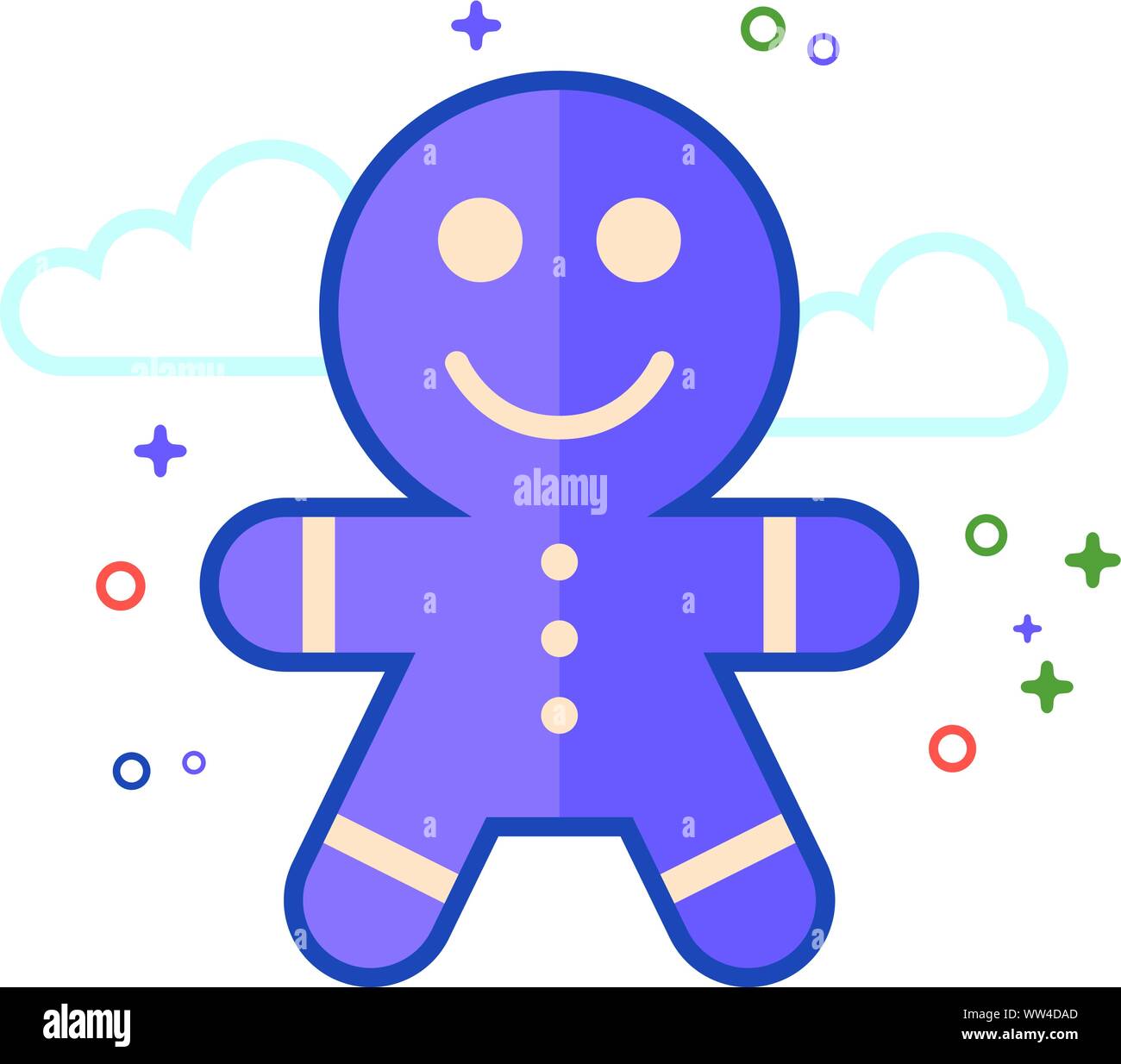 Gingerman icon in outlined flat color style. Vector illustration Stock ...