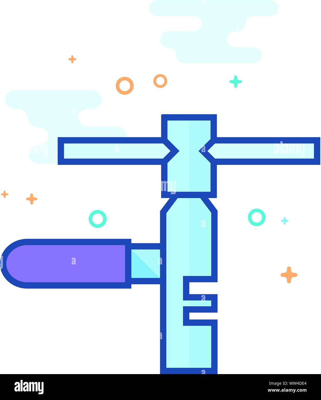 Chain icon in outlined flat color style. Vector illustration Stock ...